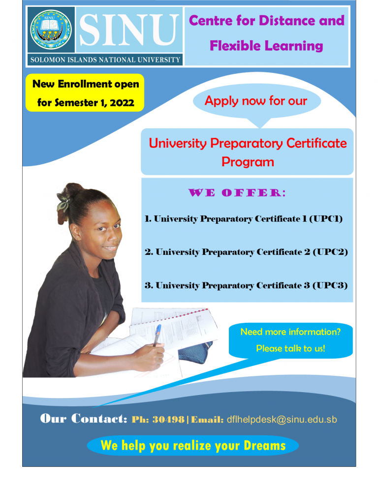 SINU DISTANCE & FLEXIBLE LEARNING CENTRE (DFL) INFORMATION – SINU