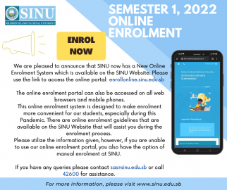 SINU ONLINE & MANUAL ENROLMENT GUIDELINES – SINU