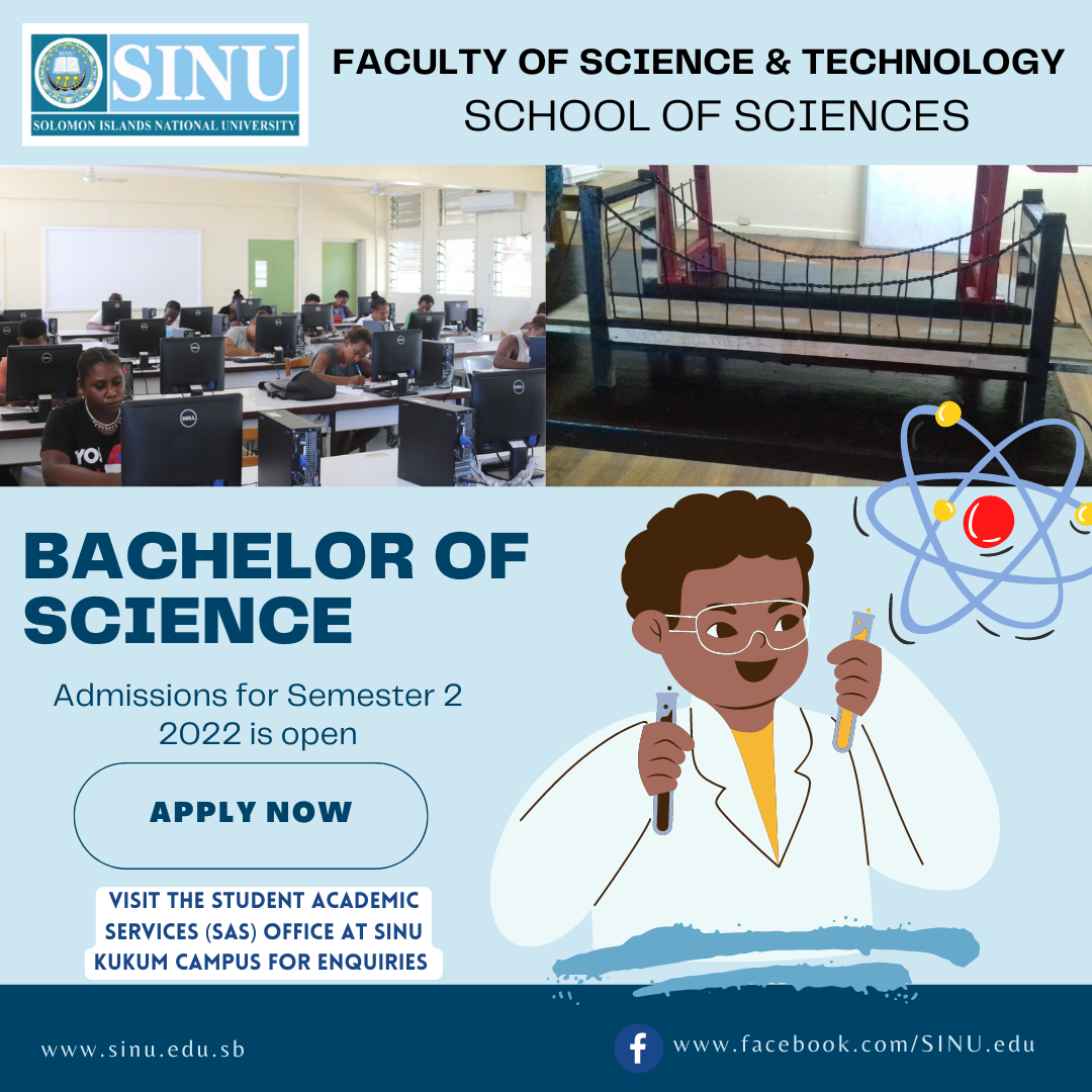 FACULTY OF SCIENCE & TECHNOLOGY, SCHOOL OF SCIENCES NEW PROGRAM! – SINU